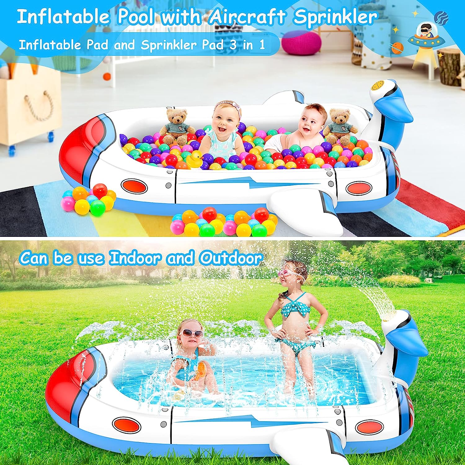 Kiddie Pool for Toddlers,3-in-1 Swimming Pool – UARZT